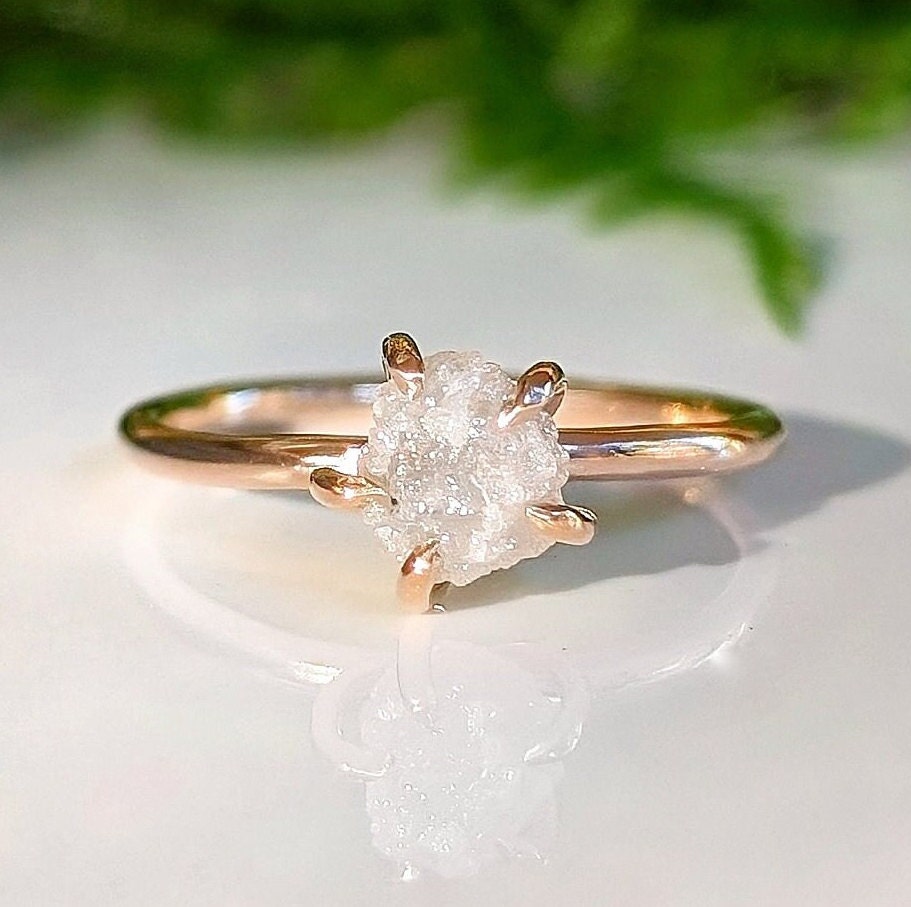 rough cut diamond ring