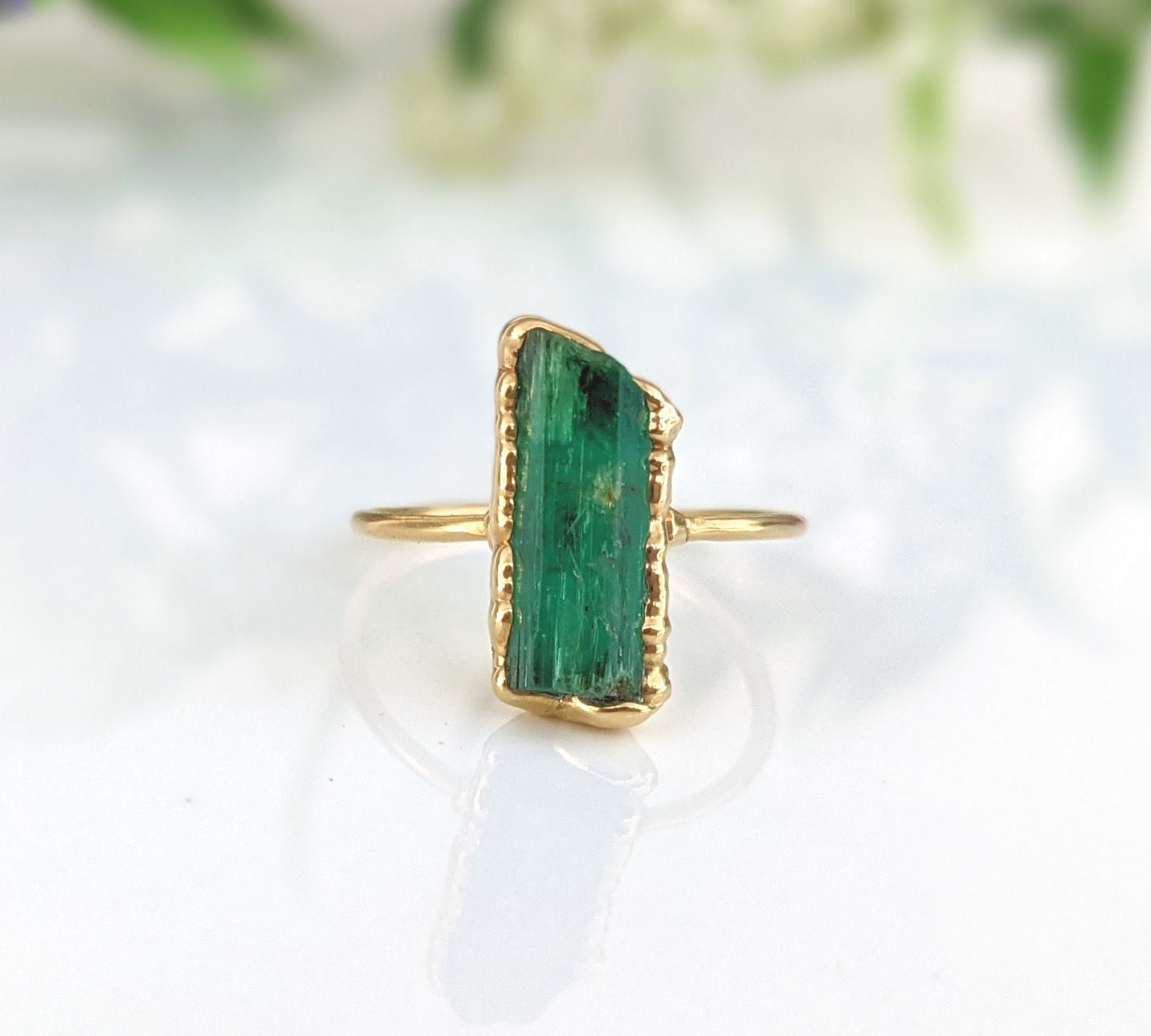 Rough Emerald Ring